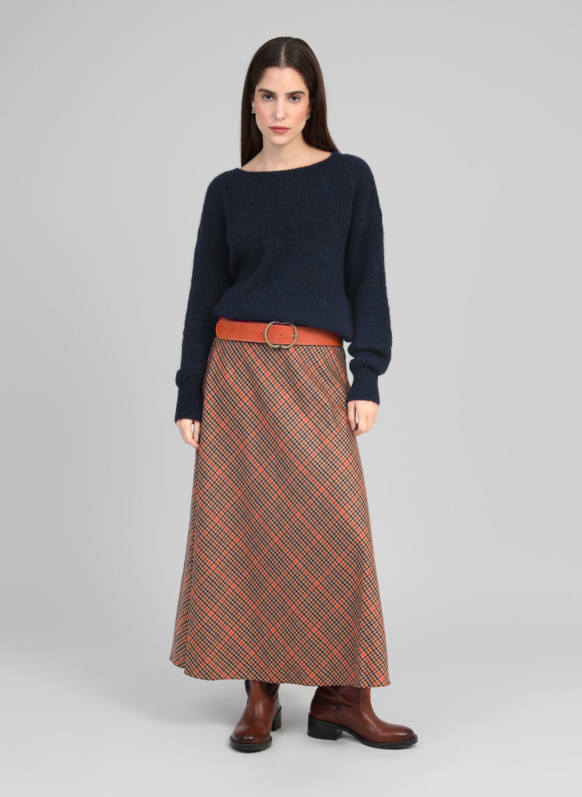 JUPE MIDI JALINA caramel